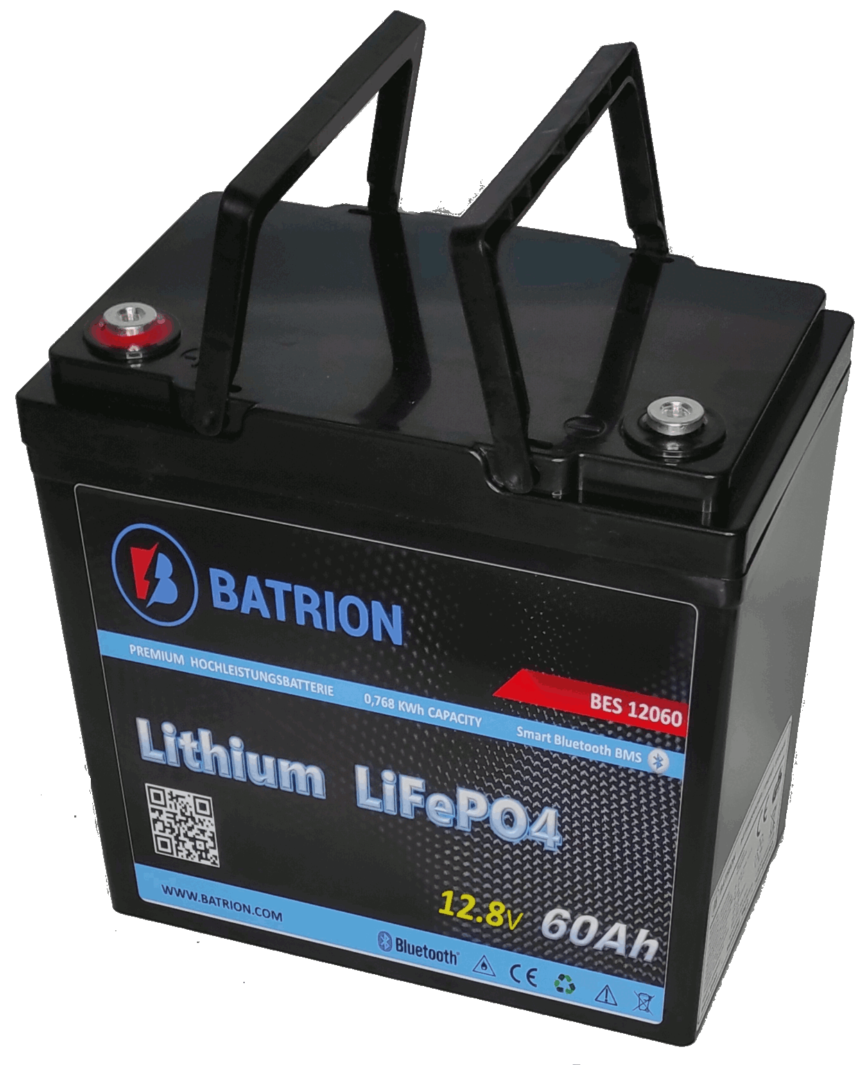 LiFePO4 Akku 12V 60Ah Lithium Batterie BATRION Wohnmobil Boot Bluetooth ...